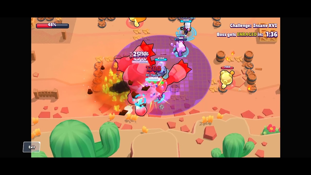 Brawl Stars Cleared boss fight insane 16 with level 1 of Edgar, level 1 ...