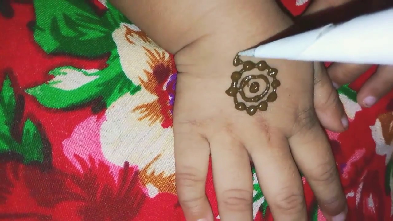 Simple floral Baby hand henna design | Kids Henna design - YouTube
