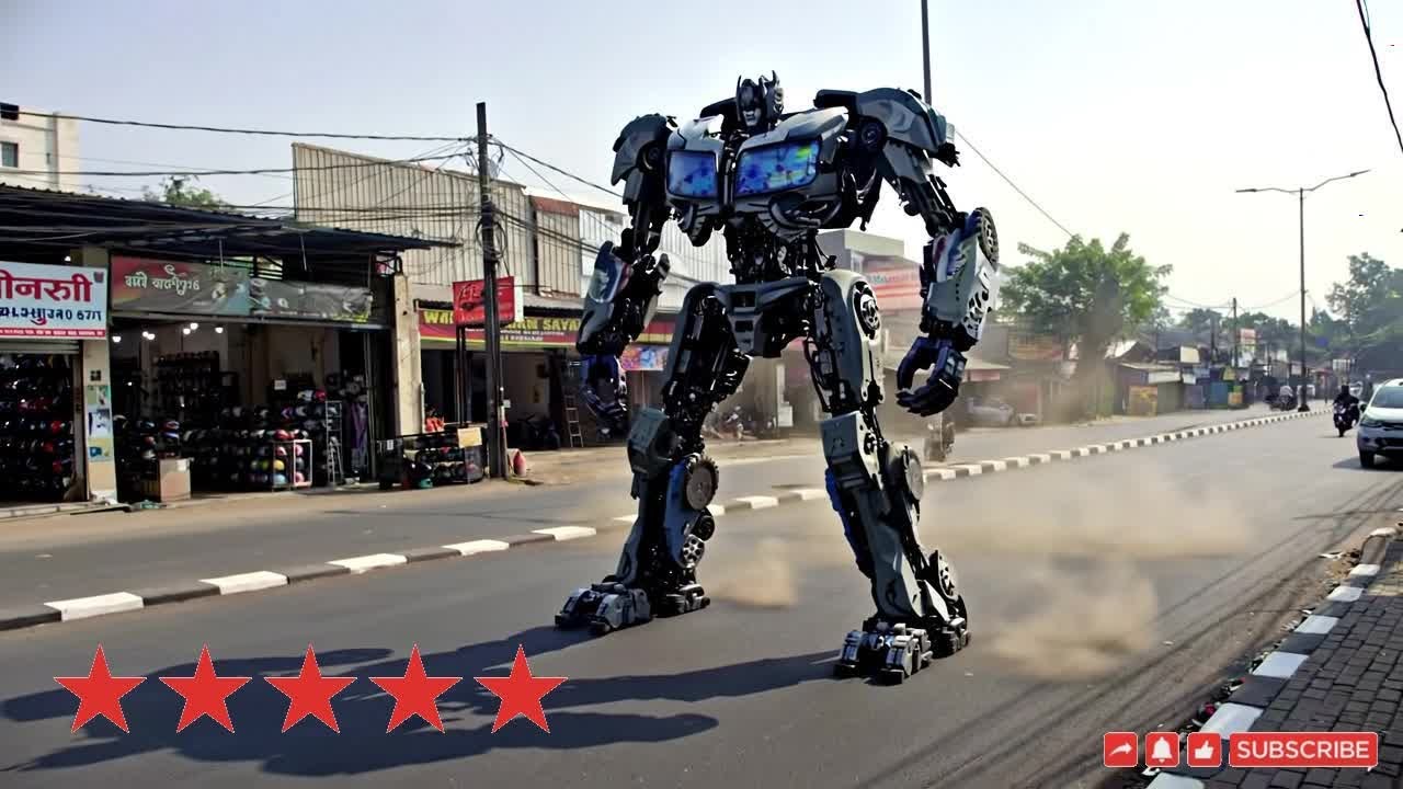 DIBUAT OLEH AI - MOBIL BERTUBUH ROBOT?! TRANSFORMASI MENGGEMPARKAN ...