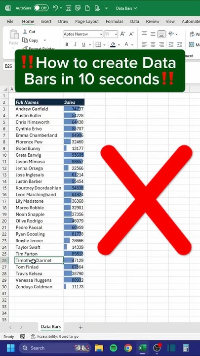 How to Create Data Bars in Second In Excel | Data Bars in Excel | Comment Below👇 #excel #shorts ...