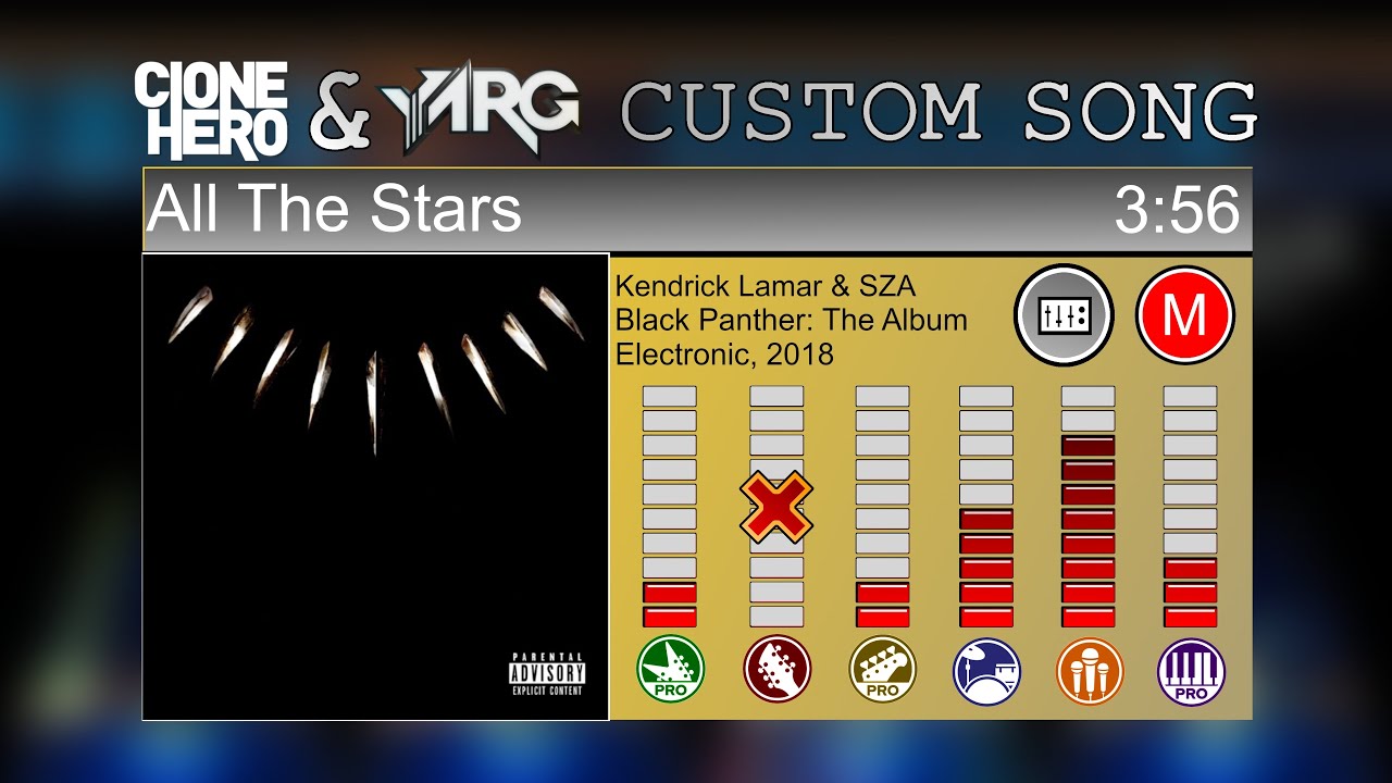 Clone Hero / YARG: Custom Song "All The Stars" by Kendrick Lamar & SZA ...