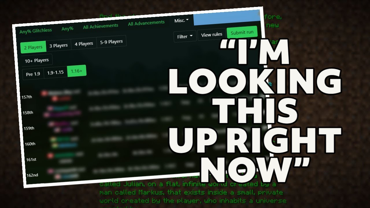 Checking the leaderboard after our first CO-OP MINECRAFT SPEEDRUN - YouTube