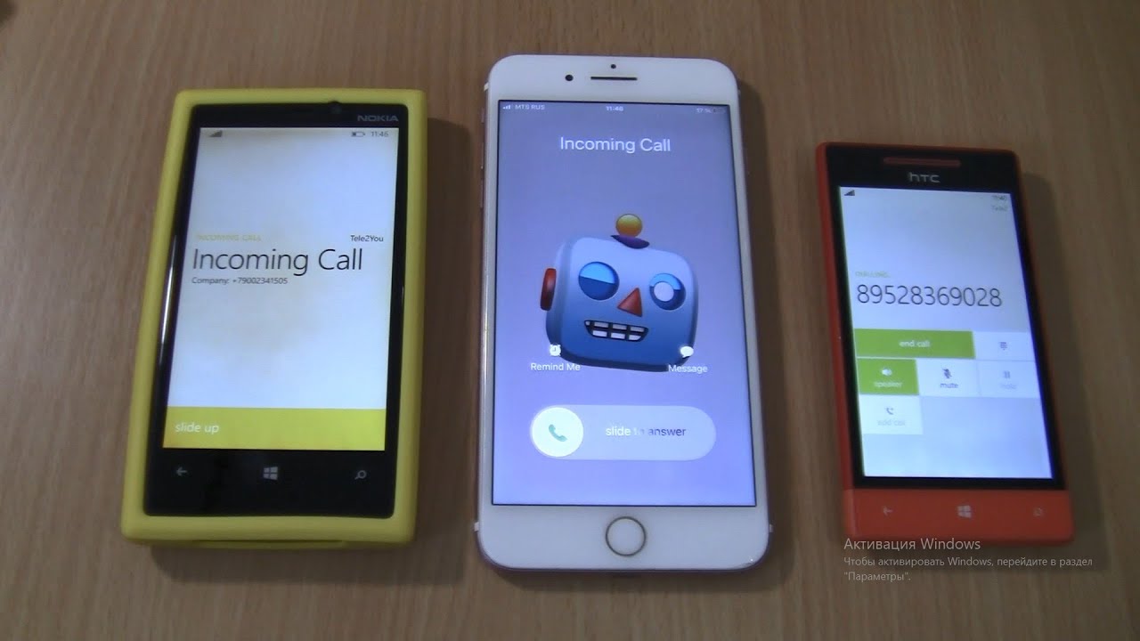 Incoming call & Outgoing call at the Same Time Iphone 7 plus+Nokia Lumia 920+HTC - YouTube