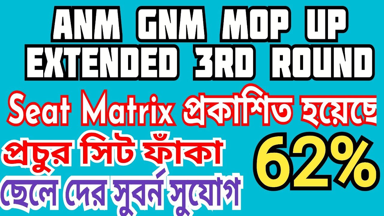 Anm Gnm Mop Up Extended 3rd Round Seat Matrix Published Choice Filling