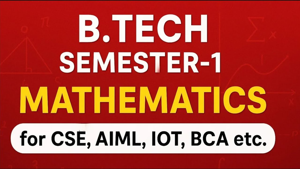 MATRIX-1 [Lecture-3] (B.Tech for CSE, ECE, BCA) #btech #bca #sem1 ...