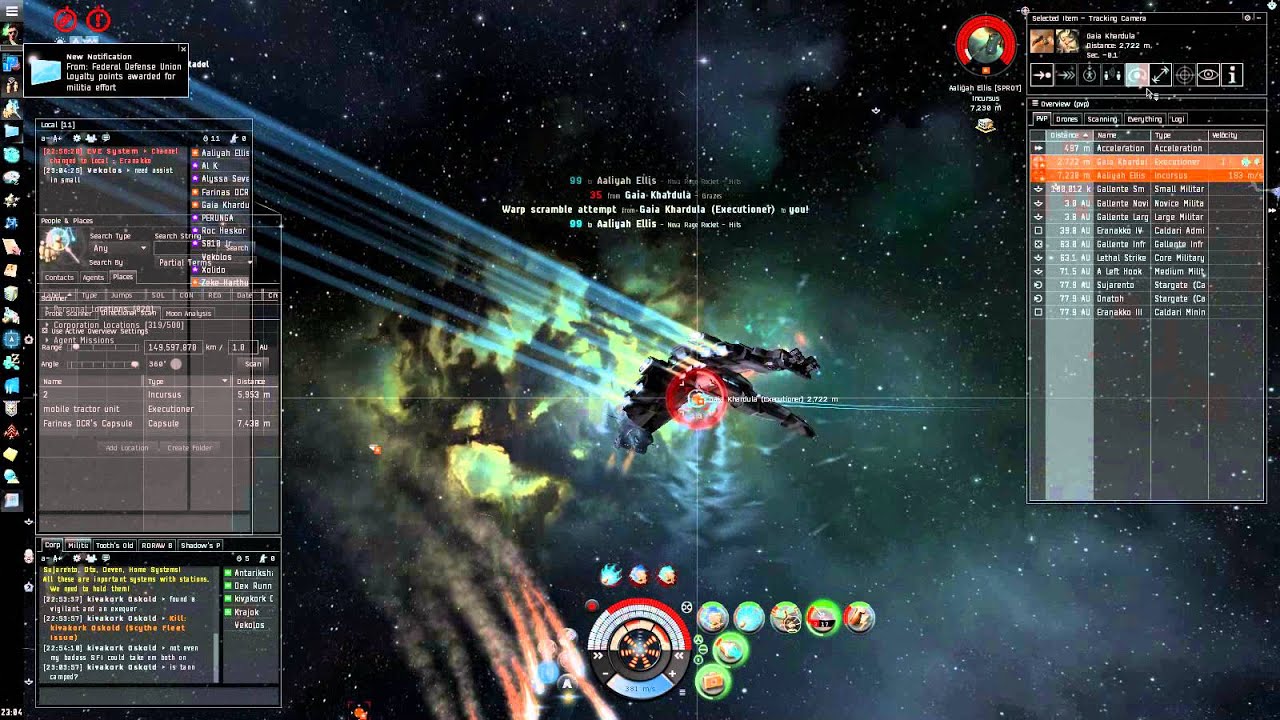 Eve Online Condor vs Rifter, Incursus, Executioner - YouTube