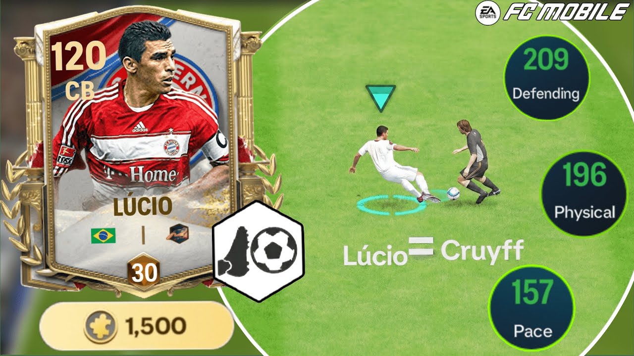 115 OVR Lucio 💫- MOST AGGRESSIVE CB 🤯 FC Mobile Lucio Glorious Eras ...
