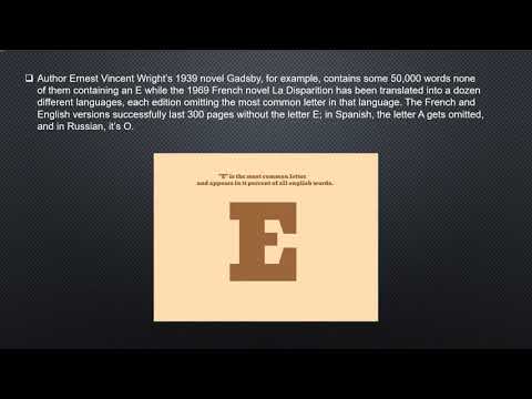 "E" is the most common letter and appears in 11 percent of all english ...