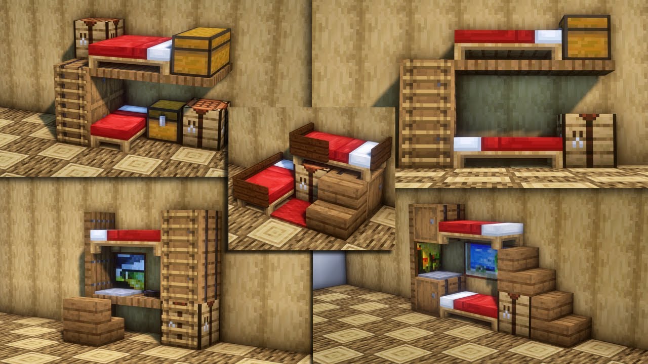 Minecraft : Top 5 Compact Bed Design : Best Compact Bed Builds Ideas ...