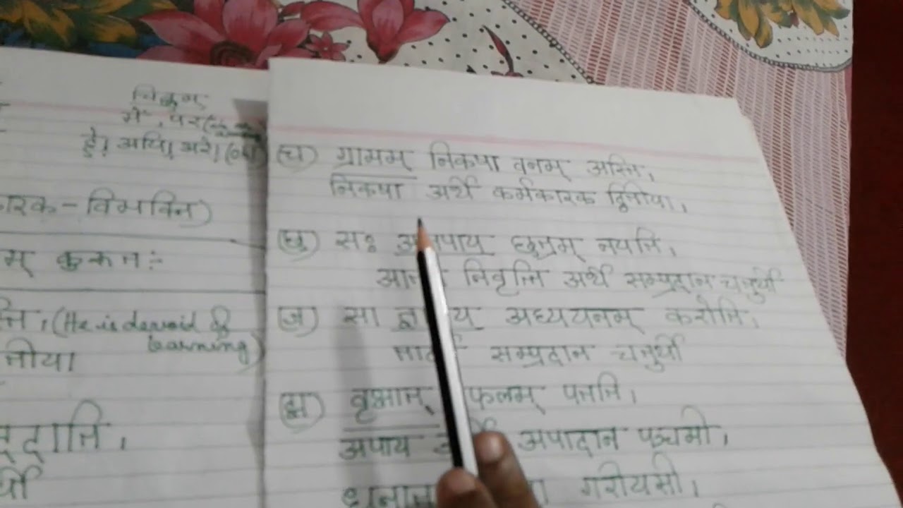 Class 8 sanskrit language video on exercises of karak bivakti Amrita ...
