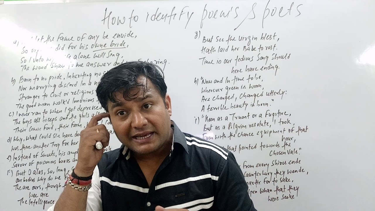 HOW TO IDENTIFY POEM & POETS IN BRITISH POETRY MEG 01 - YouTube