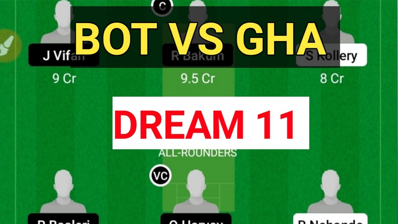 BOT VS GHA | BOTSWANA VS GHANA | ACA T20 AFRICA CUP 2022 | DREAM 11 ...