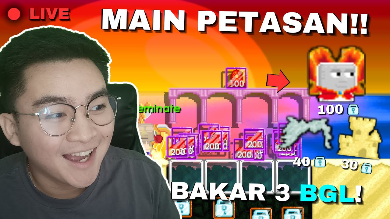NGABUBURIT GACHA 100 SFW!! BAKAR PETASAN 3 BGL!! | Growtopia Live - YouTube