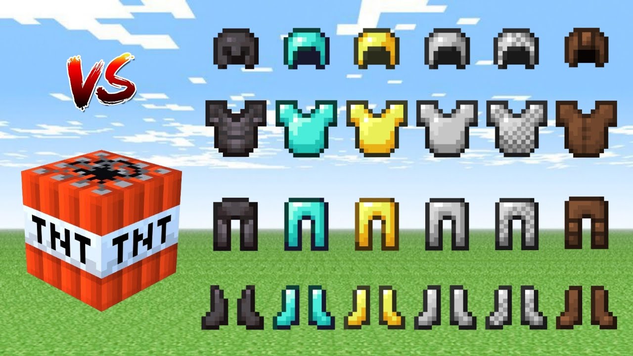 TNT vs All Armour In Minecraft || - YouTube