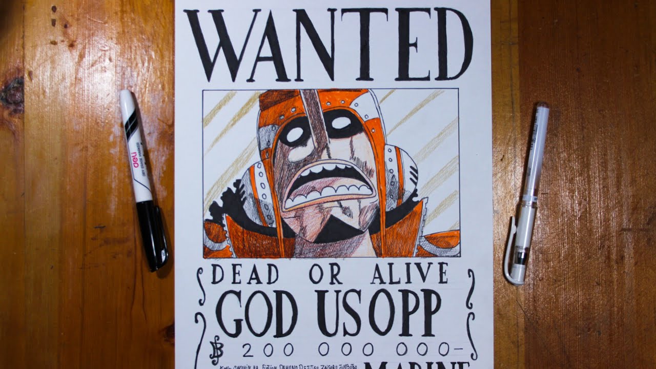 Drawing God Usopp Wanted Poster - YouTube
