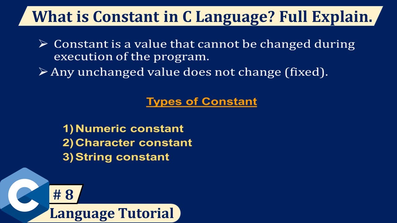 Constant In C Language In Hindi Types Of Constant In C Program Clanguage Constant
