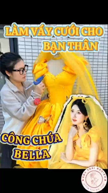 LÀM VÁY CƯỚI CÔNG CHÚA BELLA CHO BẠN THÂN #bestfriend #wedding # ...