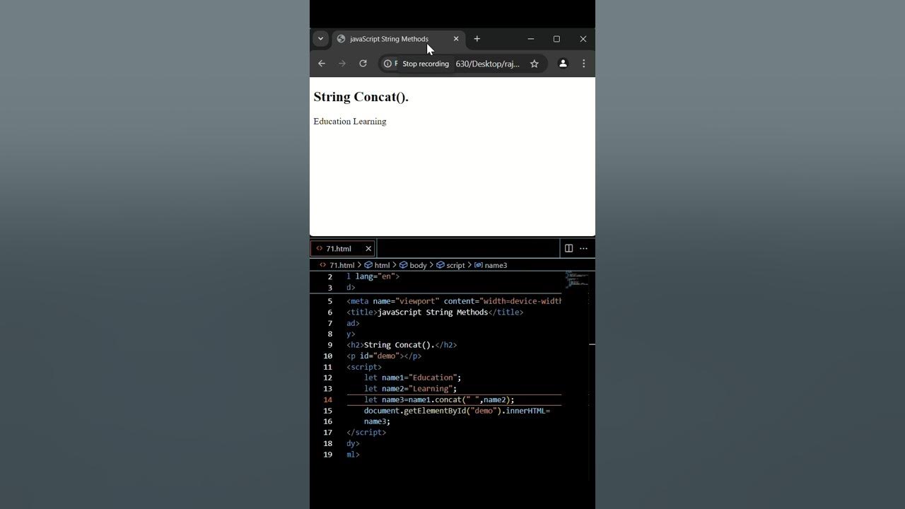 𝐉𝐚𝐯𝐚𝐒𝐜𝐫𝐢𝐩𝐭 𝐒𝐭𝐫𝐢𝐧𝐠 𝐂𝐨𝐧𝐂𝐚𝐭() |#javascript #js #concat #strings #method #html #css ...