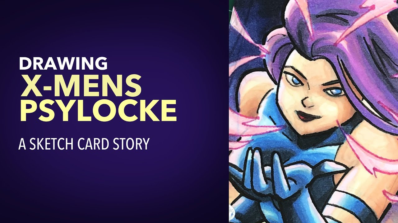 Drawing X-Men’s Psylocke on a Sketch Card - YouTube