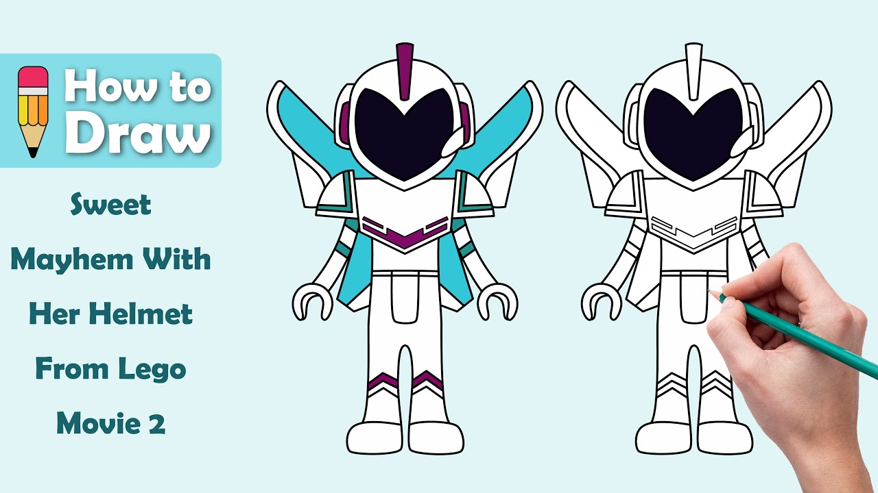 🎨 How to Draw Sweet Mayhem with Her Helmet from Lego Movie 2! #LegoArt ...