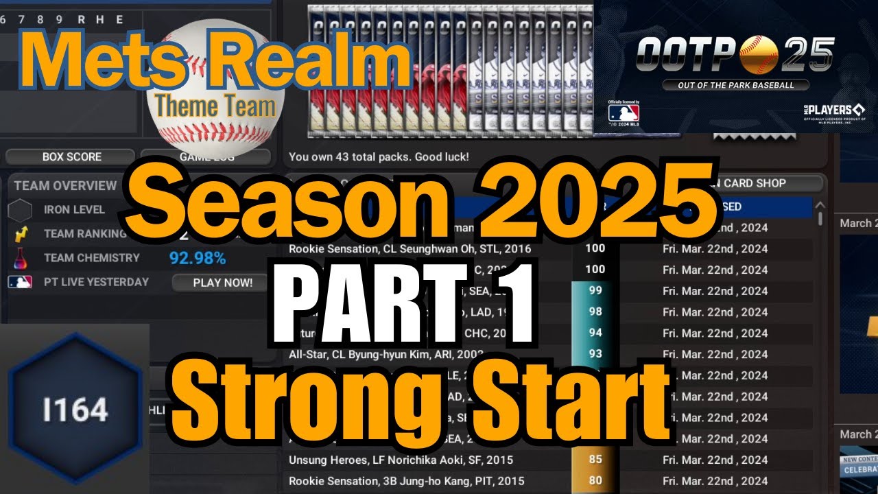 OOTP 25 Perfect Team Mets Realm Season 2025 IRON Part 1 - YouTube