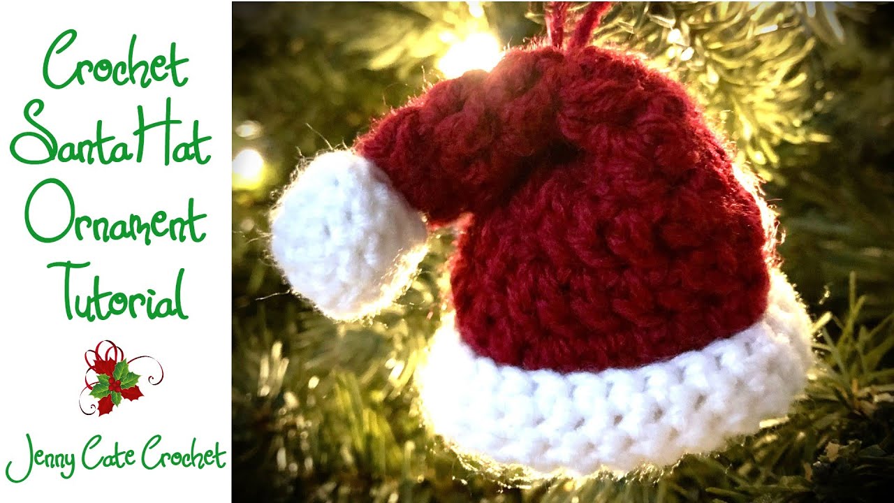Crochet Santa Hat Ornament Tutorial - Rounds 5-8 - YouTube