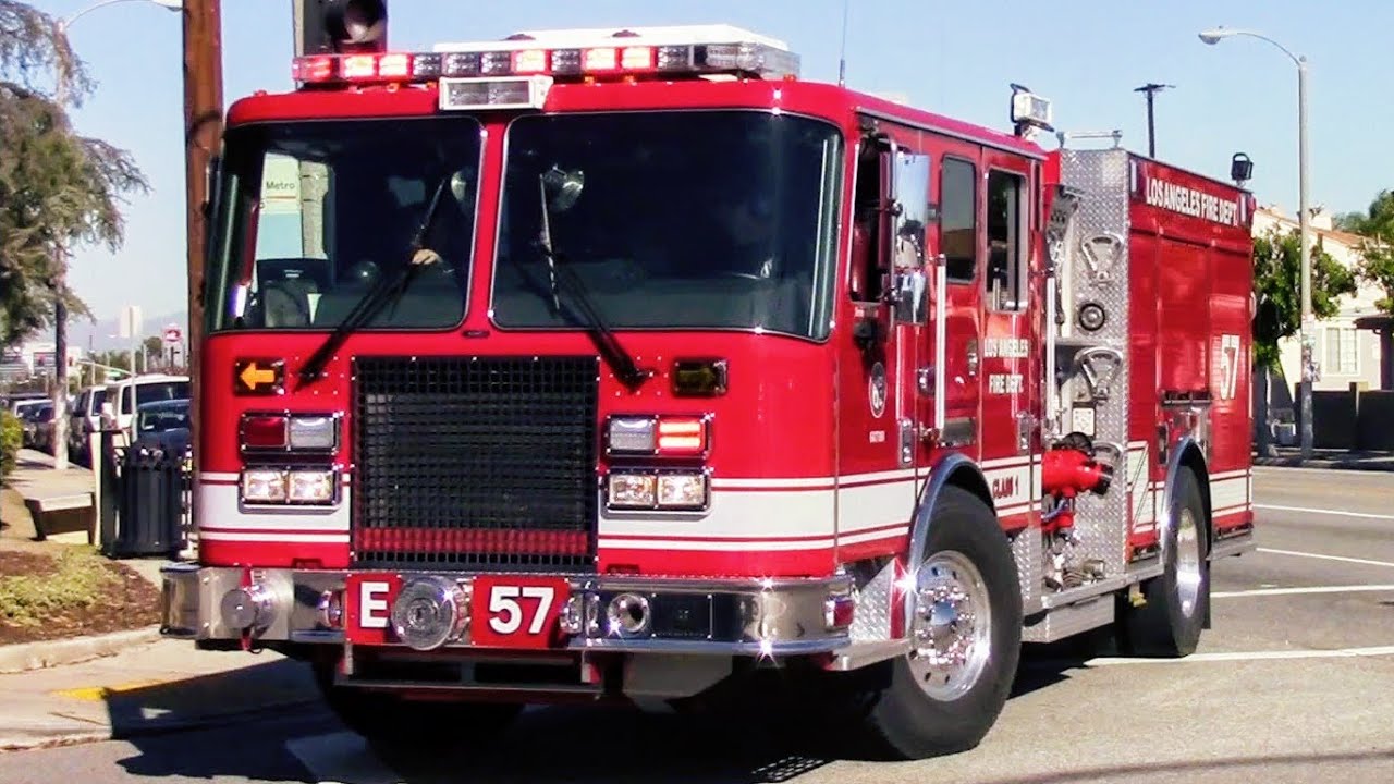 LAFD Engine 57 & Rescue 66 Transporting - YouTube