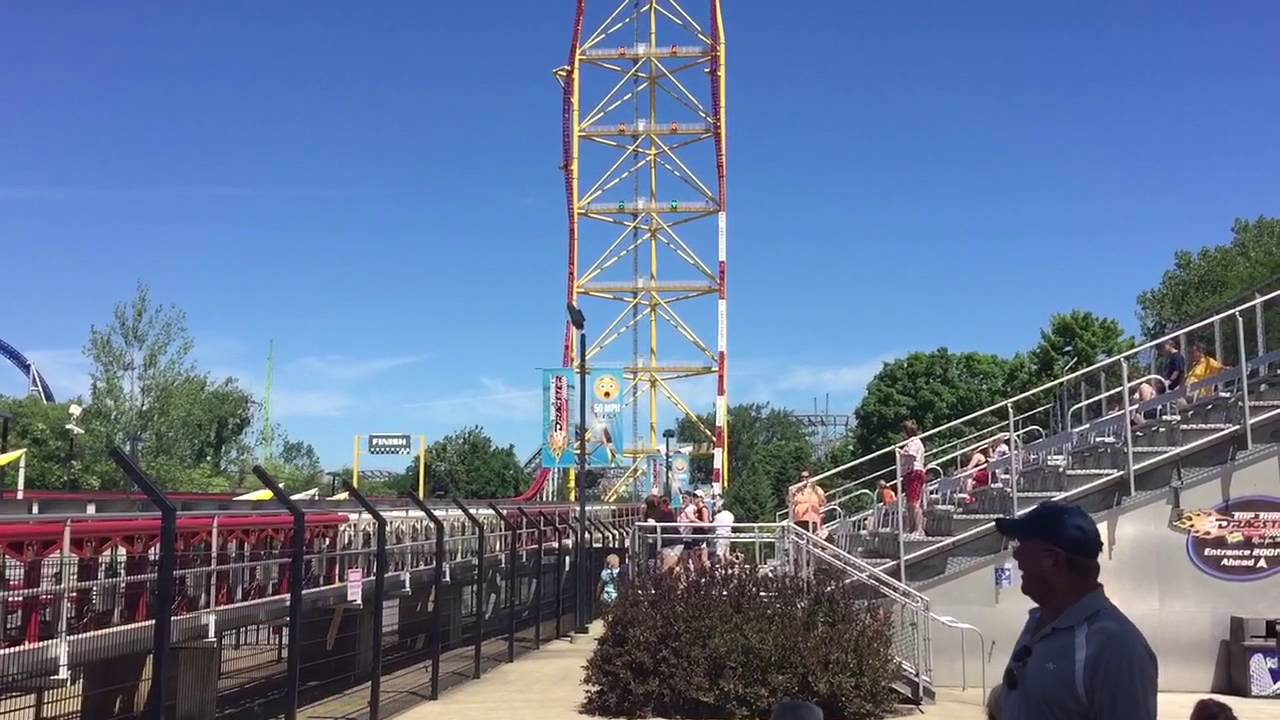 Top Thrill Dragster - Seating Stand POV - YouTube