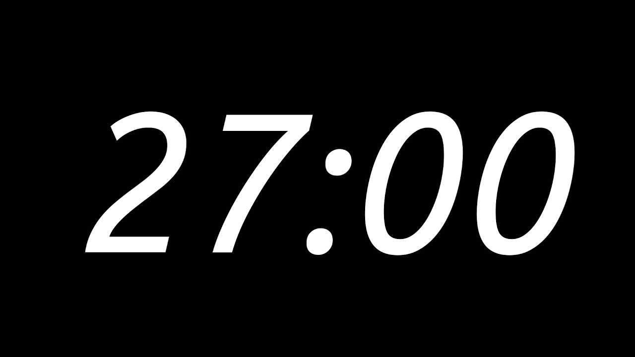 27 min timer countdown with alarm sound effect - YouTube