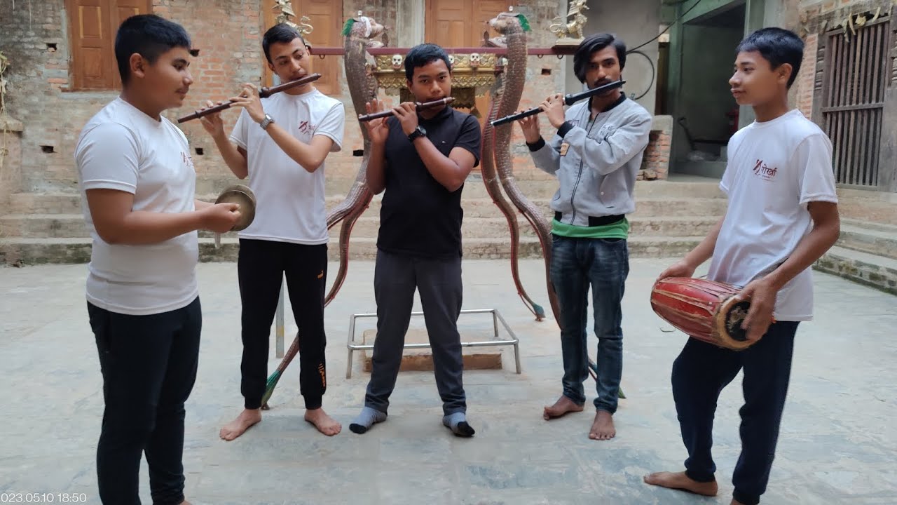 Devi Dance old newari song in flute with Dafakhin and Dholak - Guru ...