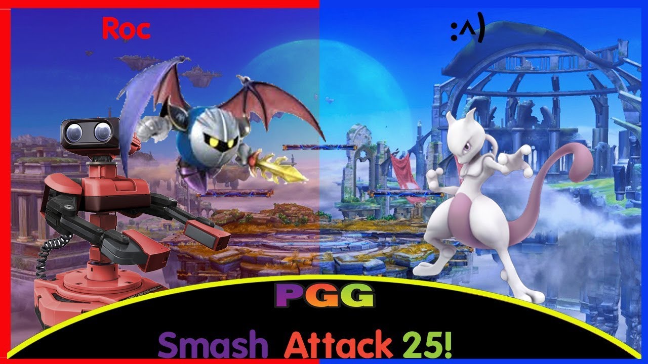 ROC (ROB, Meta Knight) Vs. :^) (MewTwo) - Smash Attack 25! - YouTube
