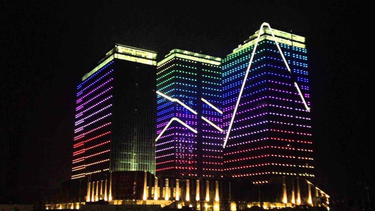 LED facade lighting -- Pingtan Strait City, China - YouTube