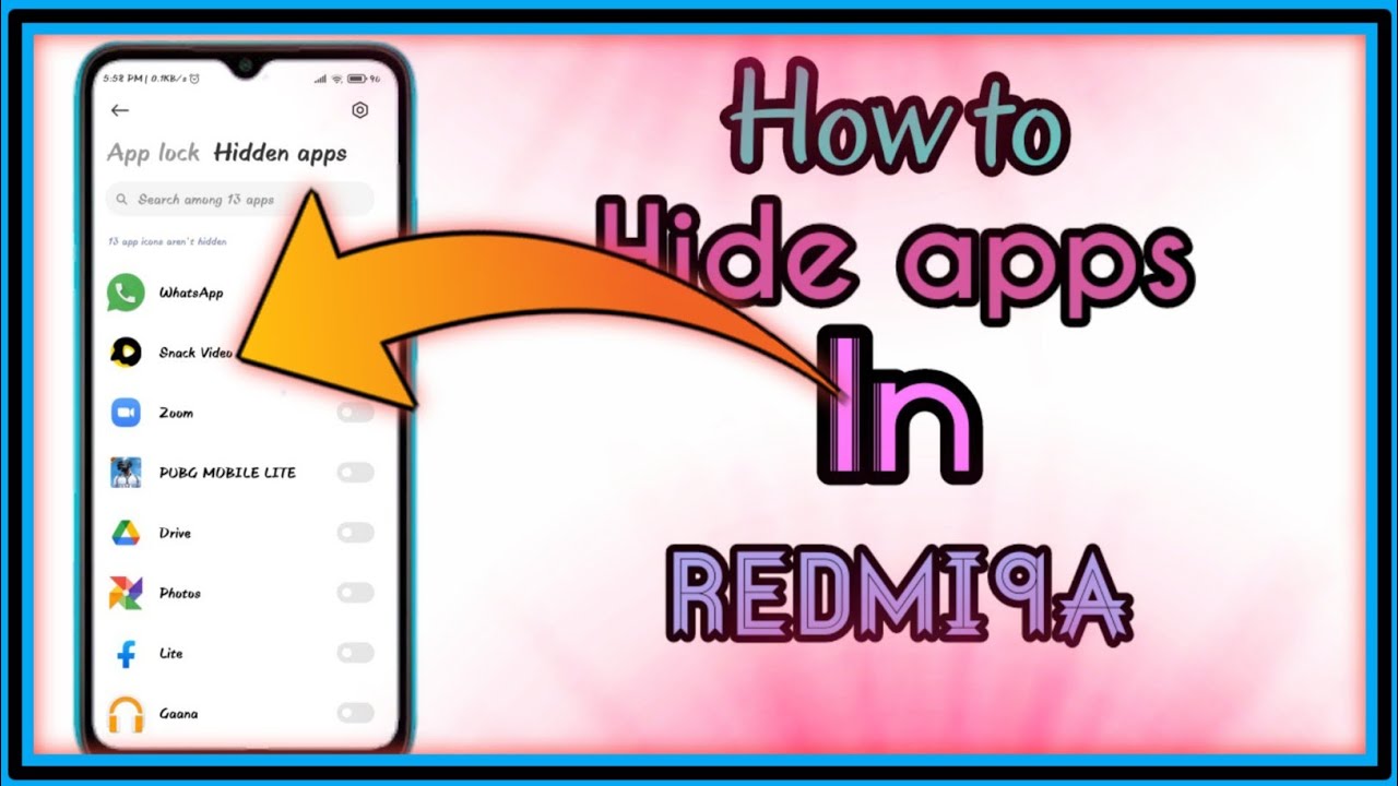🔥How to hide apps in redmi 9a|| hide apps in redmi 9a | hide apps ...