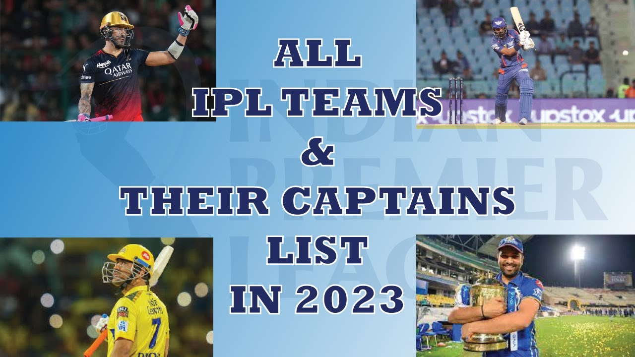 ALL IPL TEAMS & THEIR CAPTAIN LIST IN 2023|IPL 2023|@KnowItTv1484 - YouTube