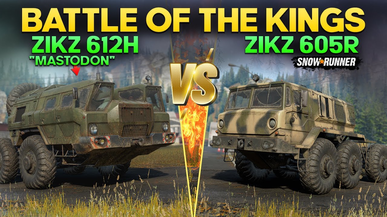 ZikZ 605R vs ZikZ 612H "Mastodon" Trucks Comparison in SnowRunner New ...