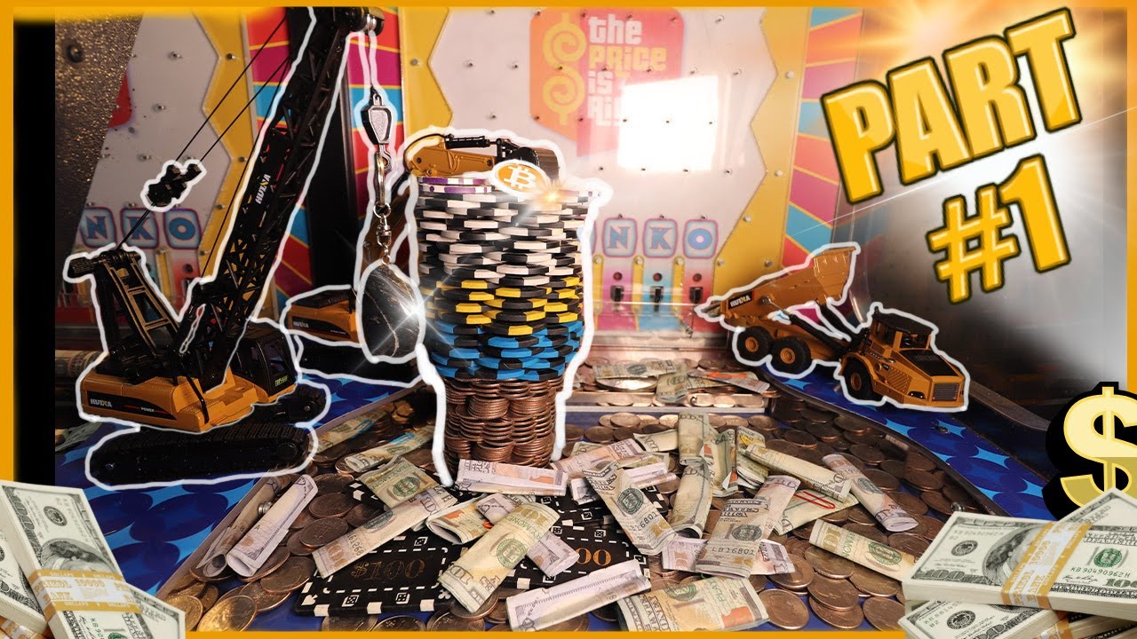 Coin Pusher Construction Site! This Tower Comes Down Huge Cash & Gold ...