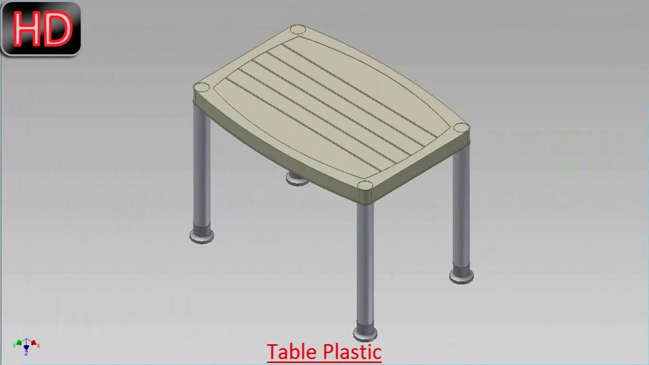 Table Plastic (Video Tutorial) Autodesk Inventor - YouTube