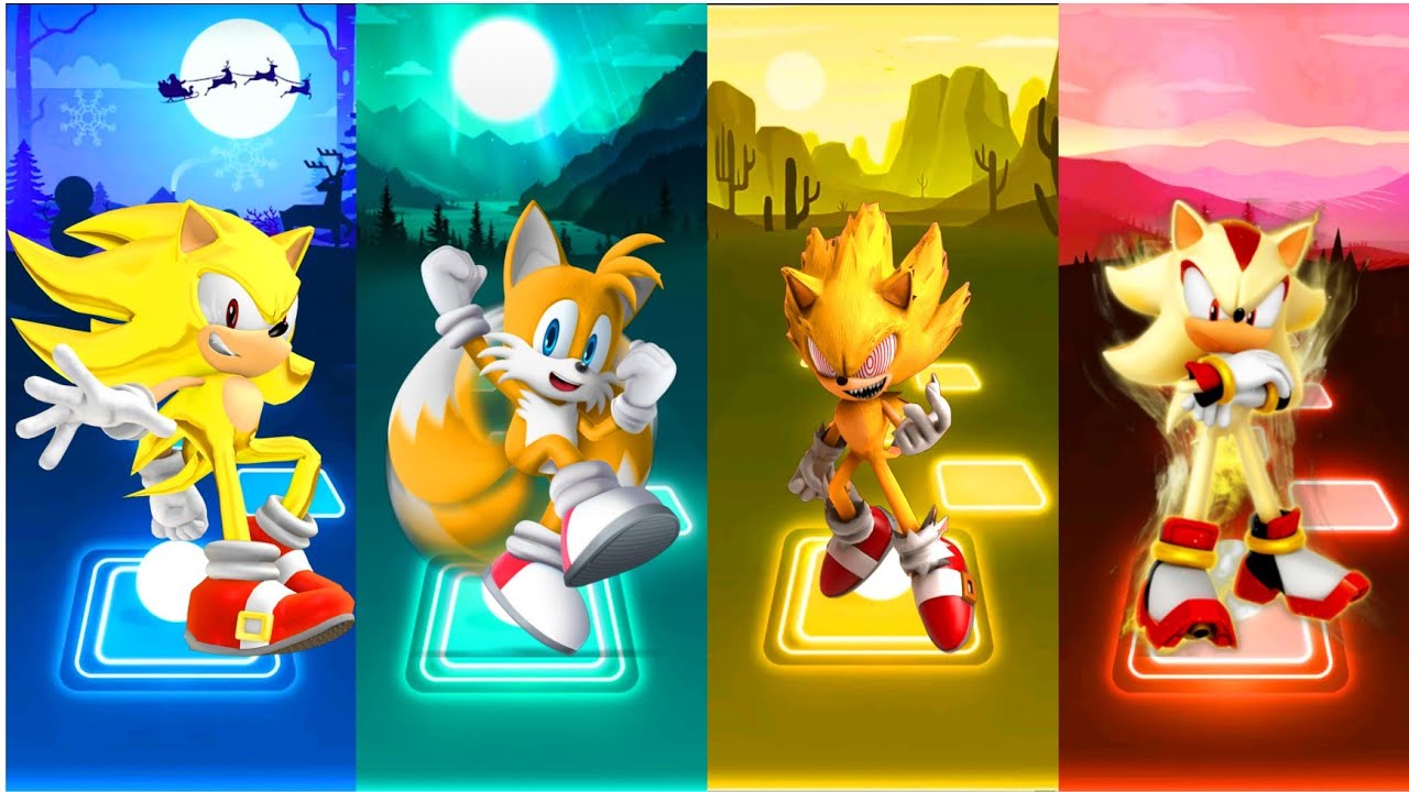 Super Sonic vs Tails vs Fleetway Super Sonic vs Super Shadow | Tiles ...
