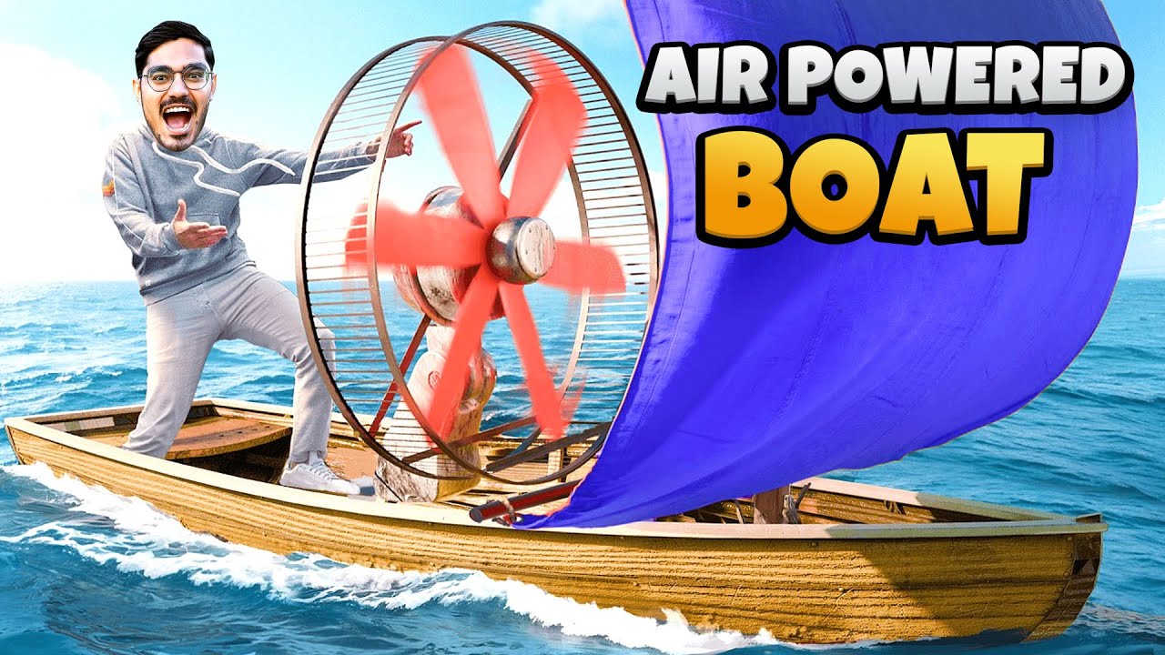 We Made Air Powered Boat🔥 हमने बना दी हवा से चलने वाली नाव 100% Working ...