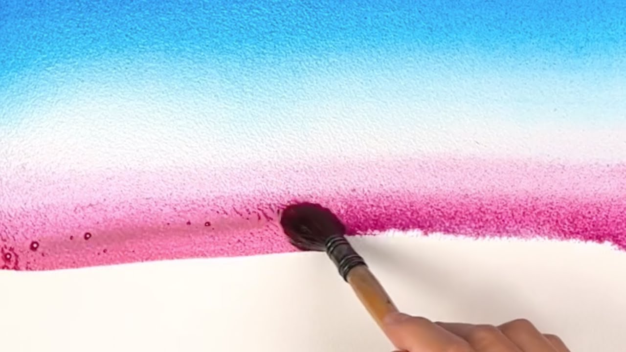 Paysage à l'aquarelle facile pour débutant - YouTube