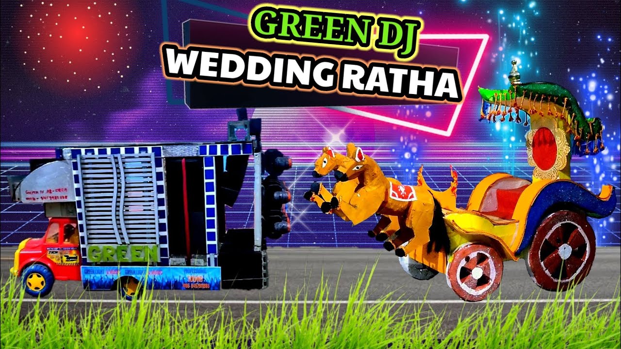 Green Dj Toy with Mini wedding Ratha || How to make Mini wedding Ratha ...