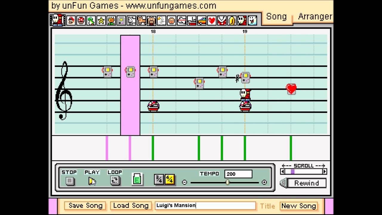 Luigi's Mansion Theme: Mario Paint Composer - YouTube