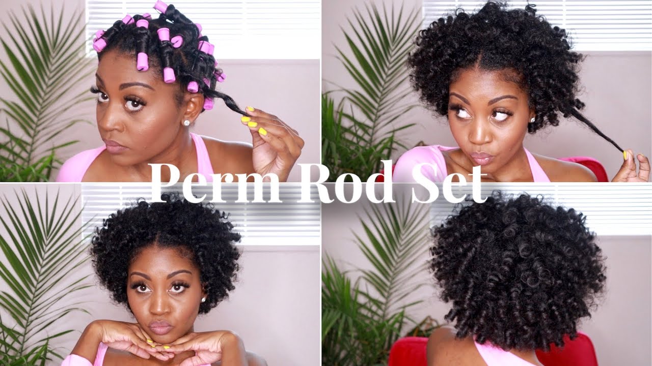Perm Rod Set on Short Natural Hair - YouTube