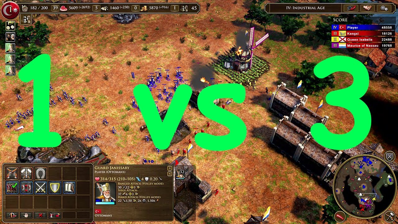 Age of Empires 3 Definitive Edition 1 vs 3 skirmish - Gameplay (PC ...