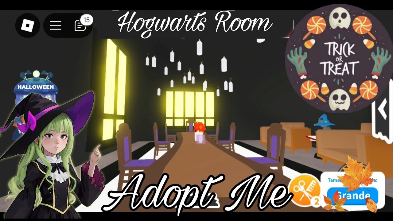 Halloween in Adopt Me | Hogwarts, Fire Dimension and Space House tour ...