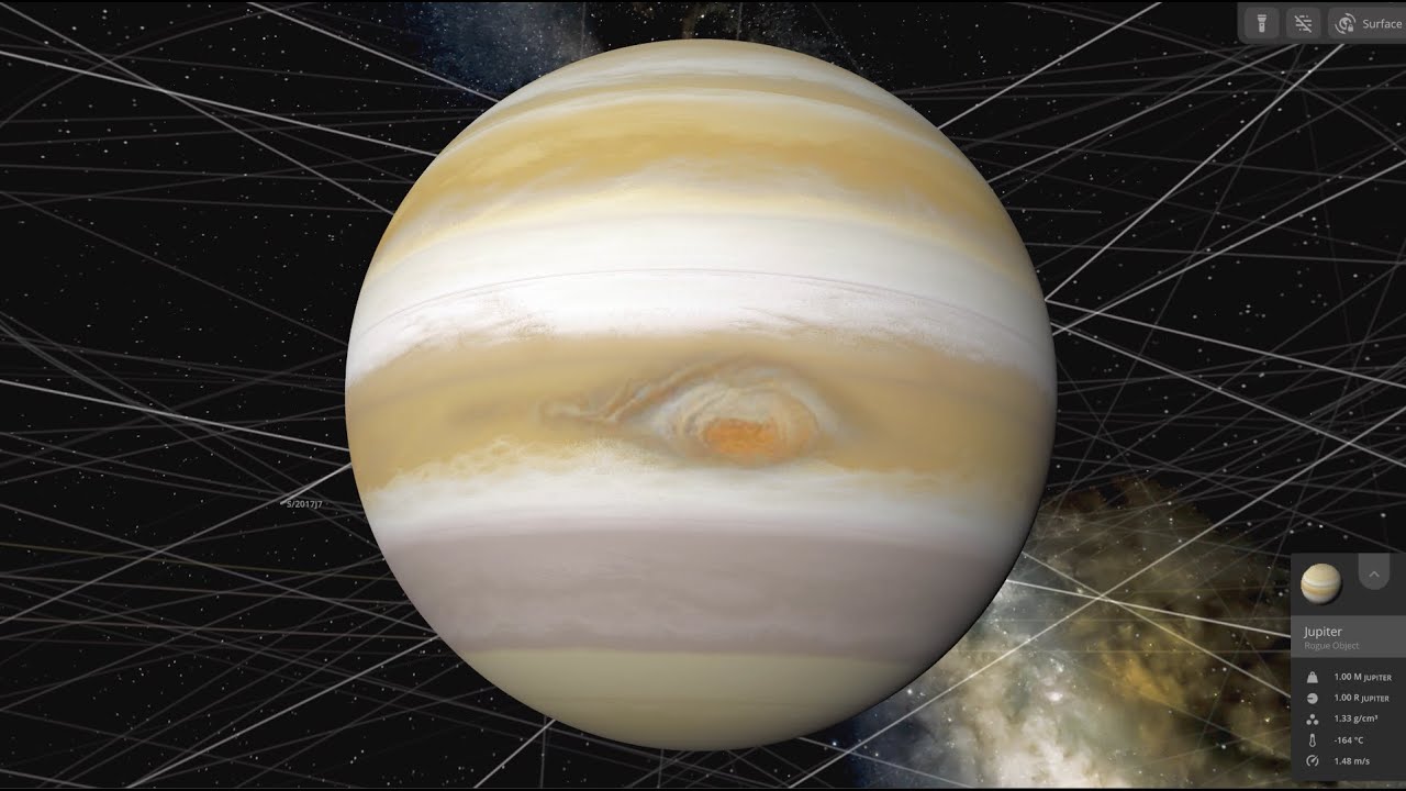 Jupiter in Universe Sandbox. The largest planet in our solar system ...