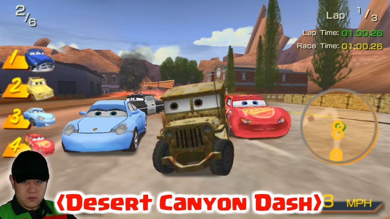 CARS PSP Sarge GAMEPLAY - Desert Canyon Dash (Postcard) HD - YouTube