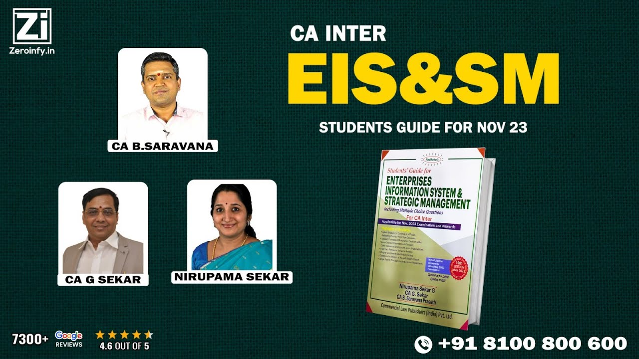CA Inter Students Guide For EIS SM For Nov 23 By Nirupama Sekar, G Sekar and B Saravana Prasath ...