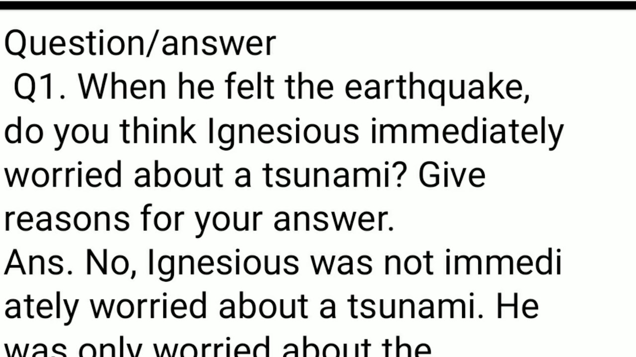 Question/answer lesson 2 The Tsunami English NCERT Textbook honeydew ...