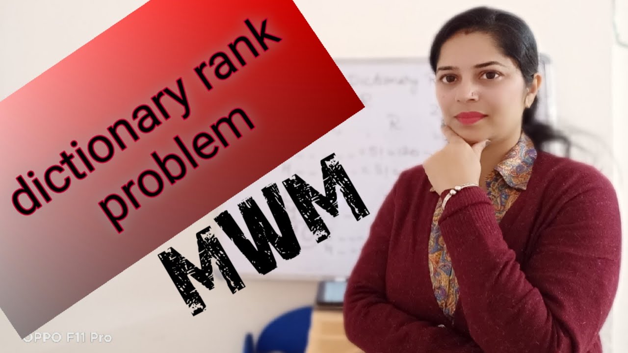 lec.12 How to find rank of a word in dictionary? "ZENITH" - YouTube